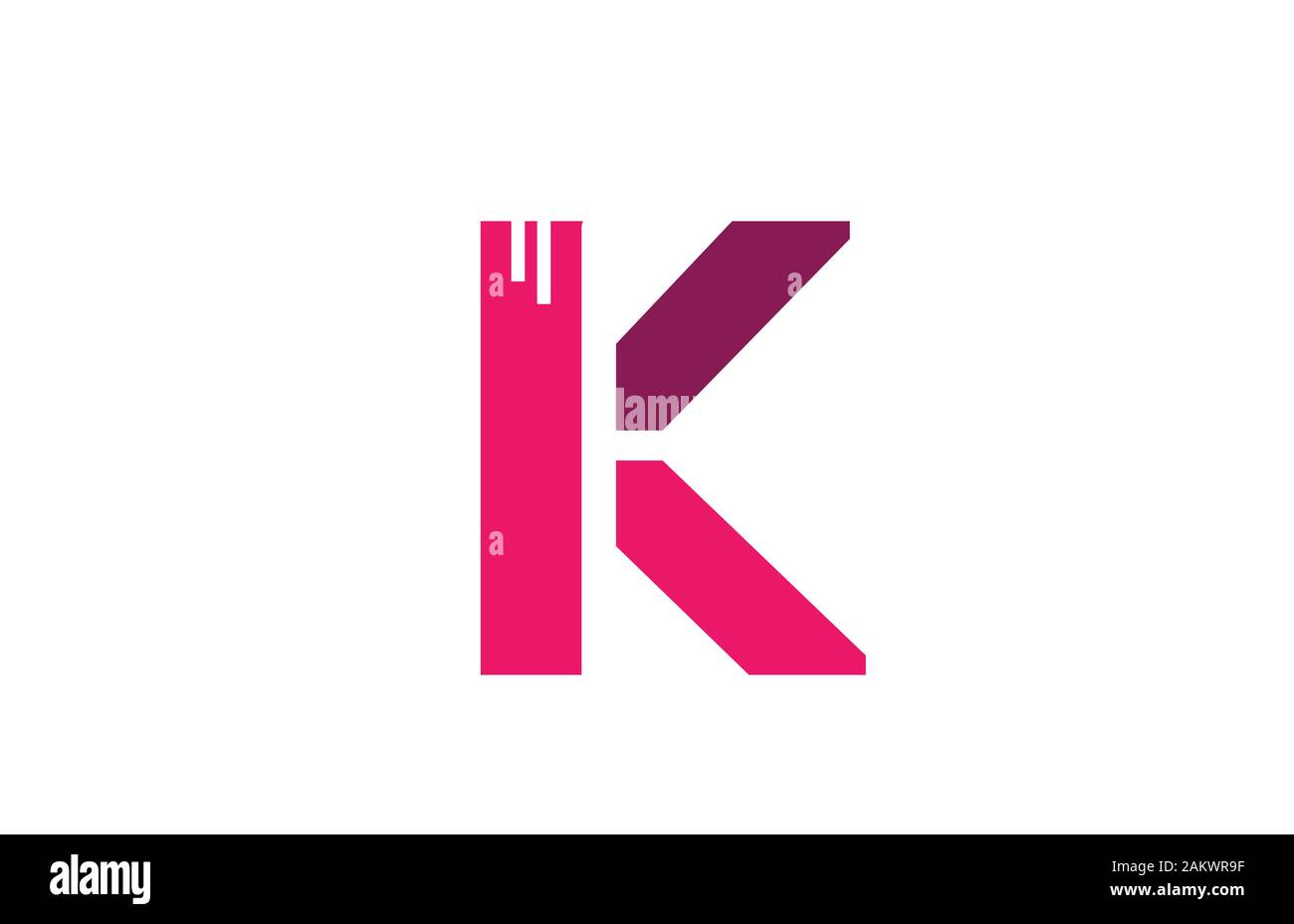 pink white alphabet letter K logo design icon for business company ...