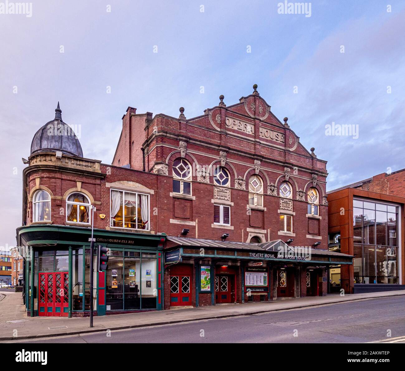 Wakefield Theatre Royal and Opera House at dusk. Wakefield. West ...