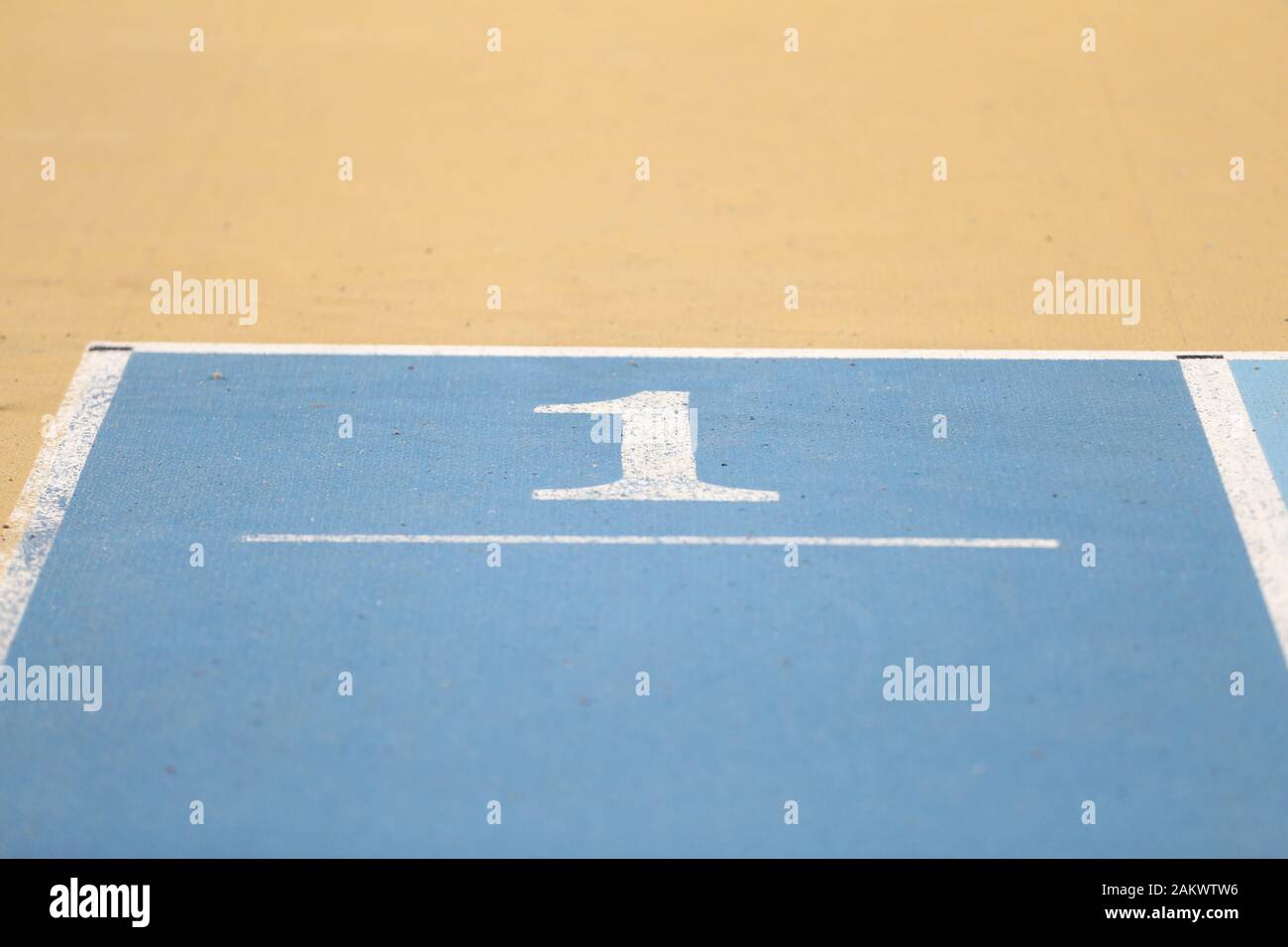 Number on Finish Line of 60 Meters Running Stock Photo - Alamy