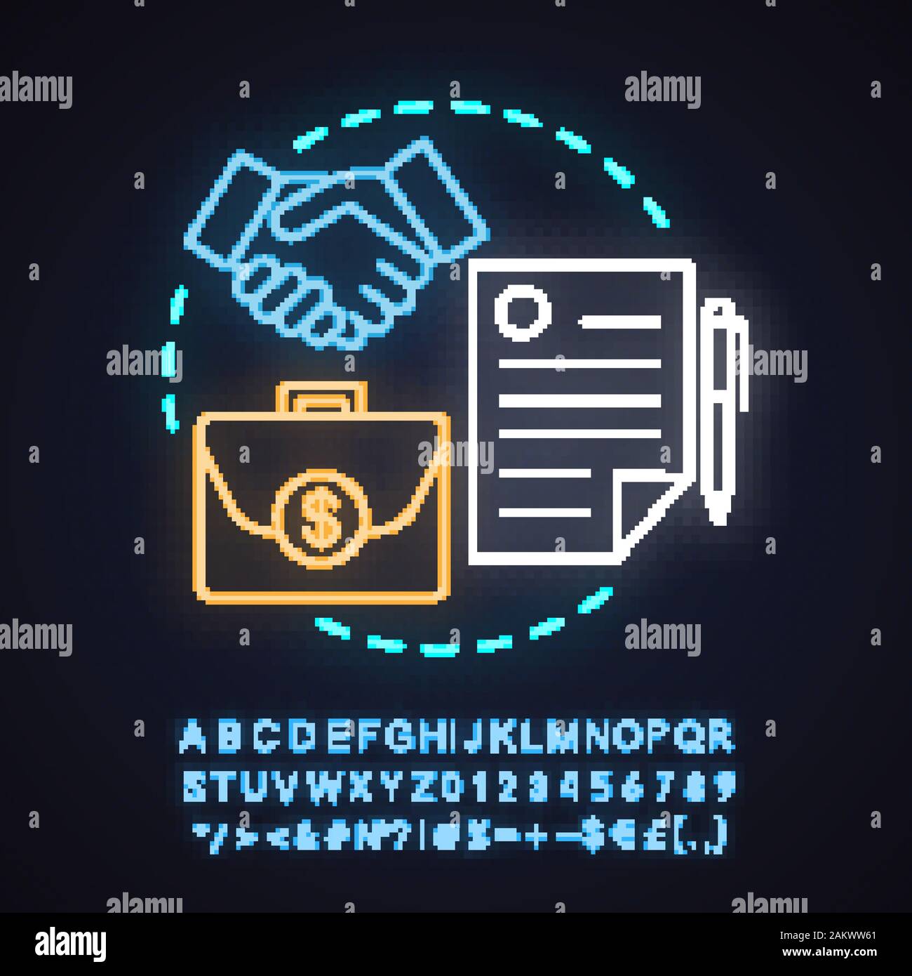 Social license to operate neon light concept icon. Stakeholders idea ...