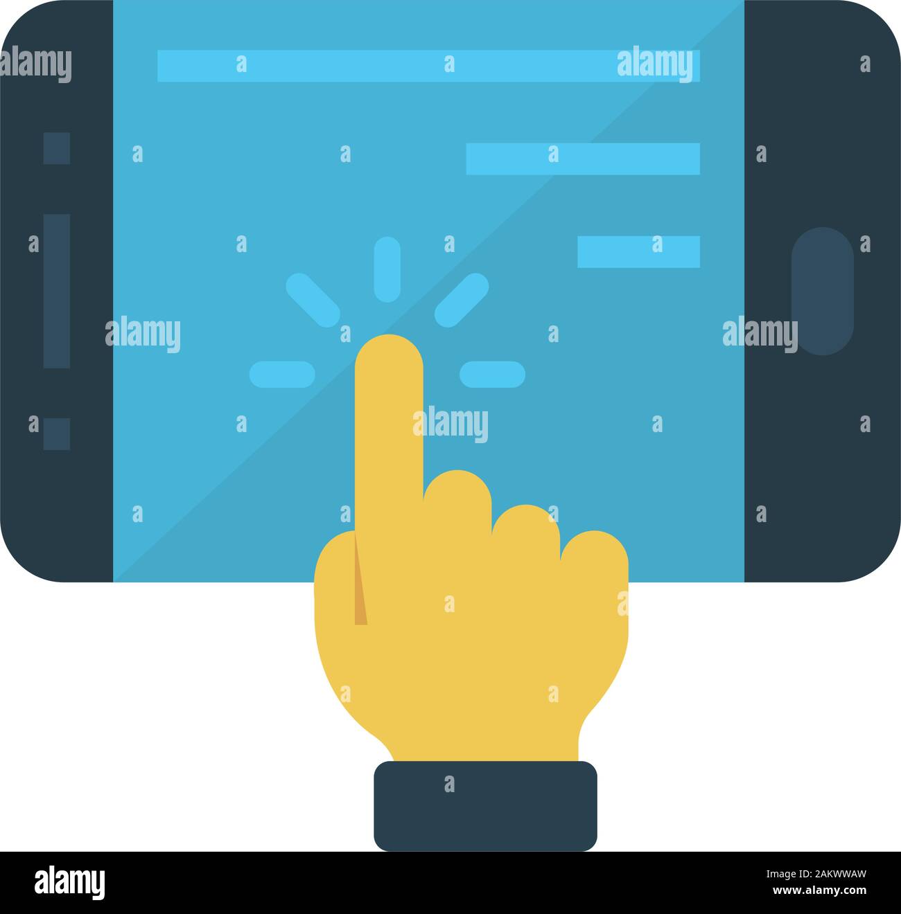 Touch screen tablet palm Stock Vector Images - Alamy