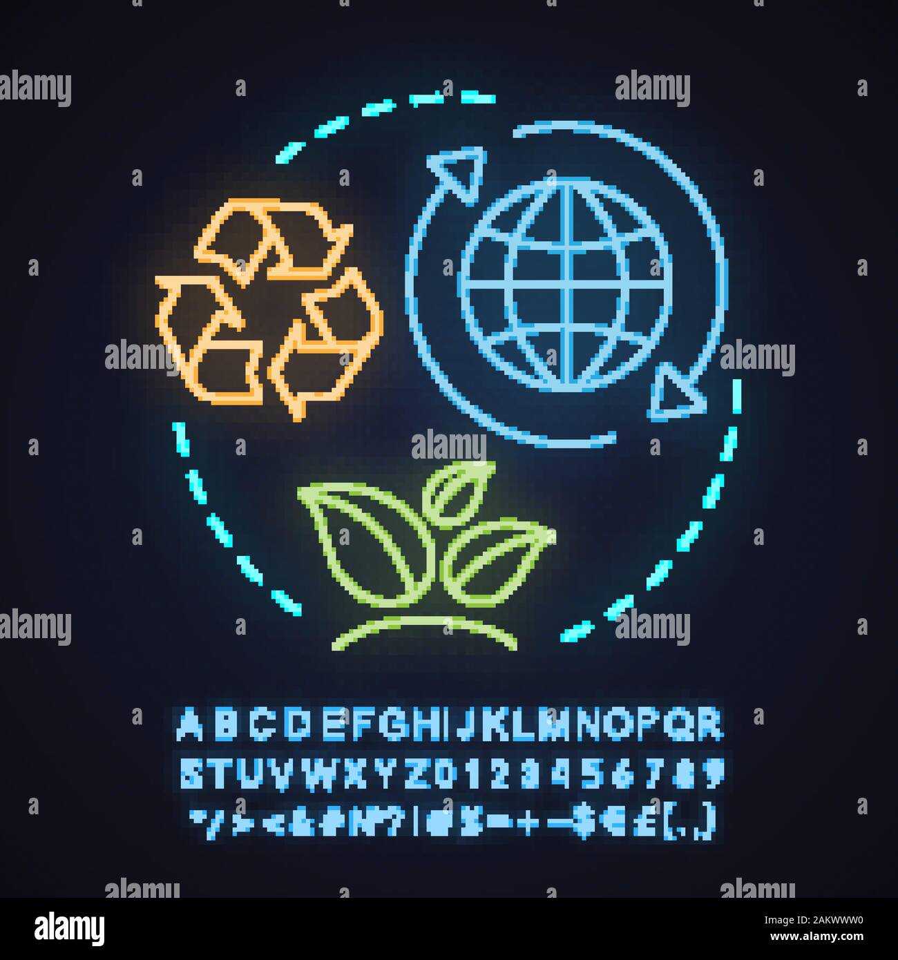 Illuminated earth light pollution Stock Vector Images - Alamy