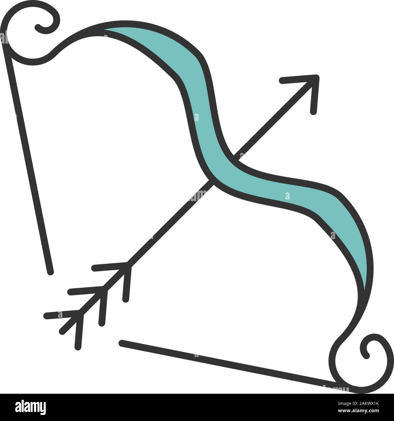 Bow and arrows color icon. Knight tournament emblem. Medieval warrior ...