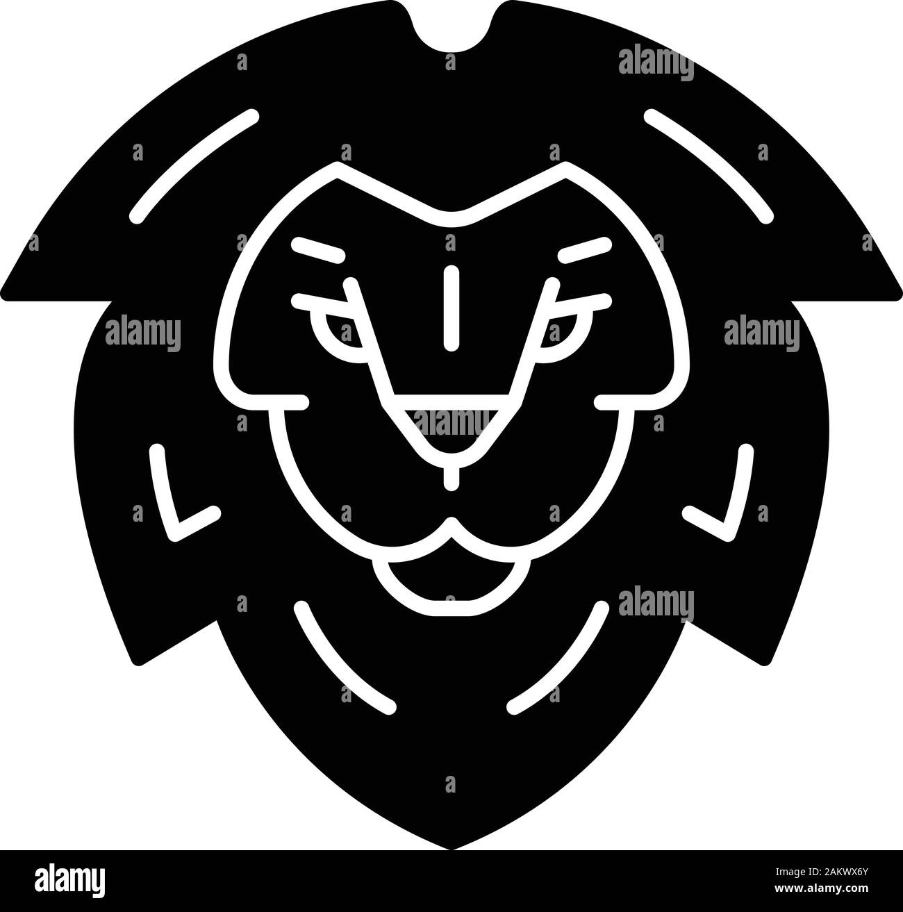 Lion head symbol glyph icon. Leo king. Lion shield logo. Element for ...