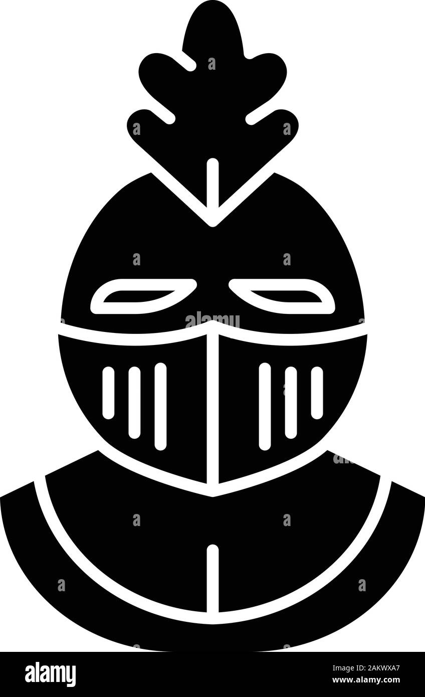 Knight helmet glyph icon. Medieval helm. Gladiator helmet. Protective ...