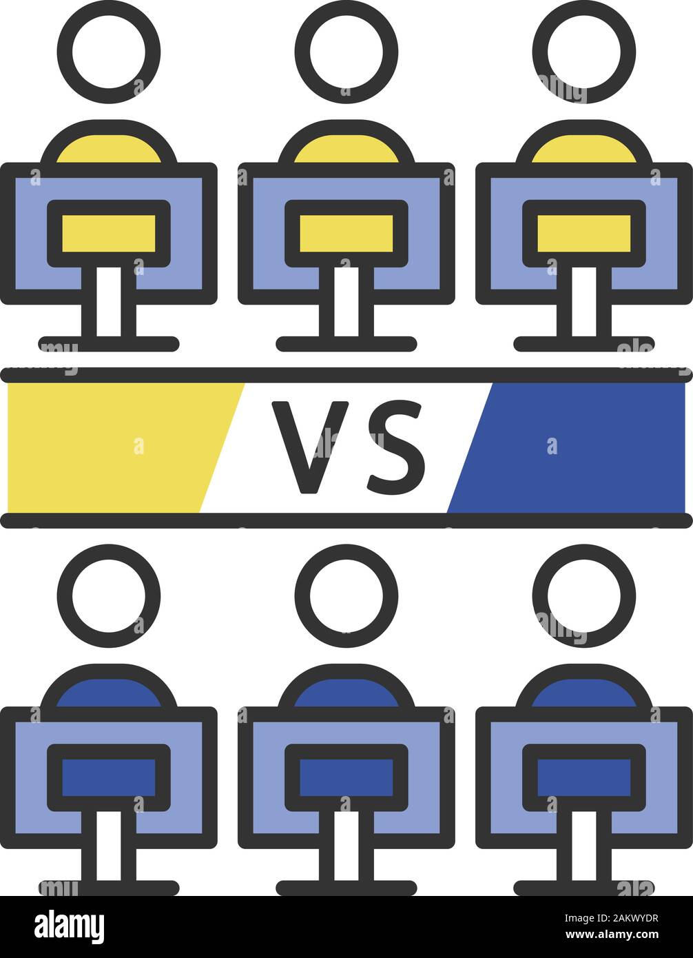 Round-robin tournament color icon. Esports competition. Video games ...