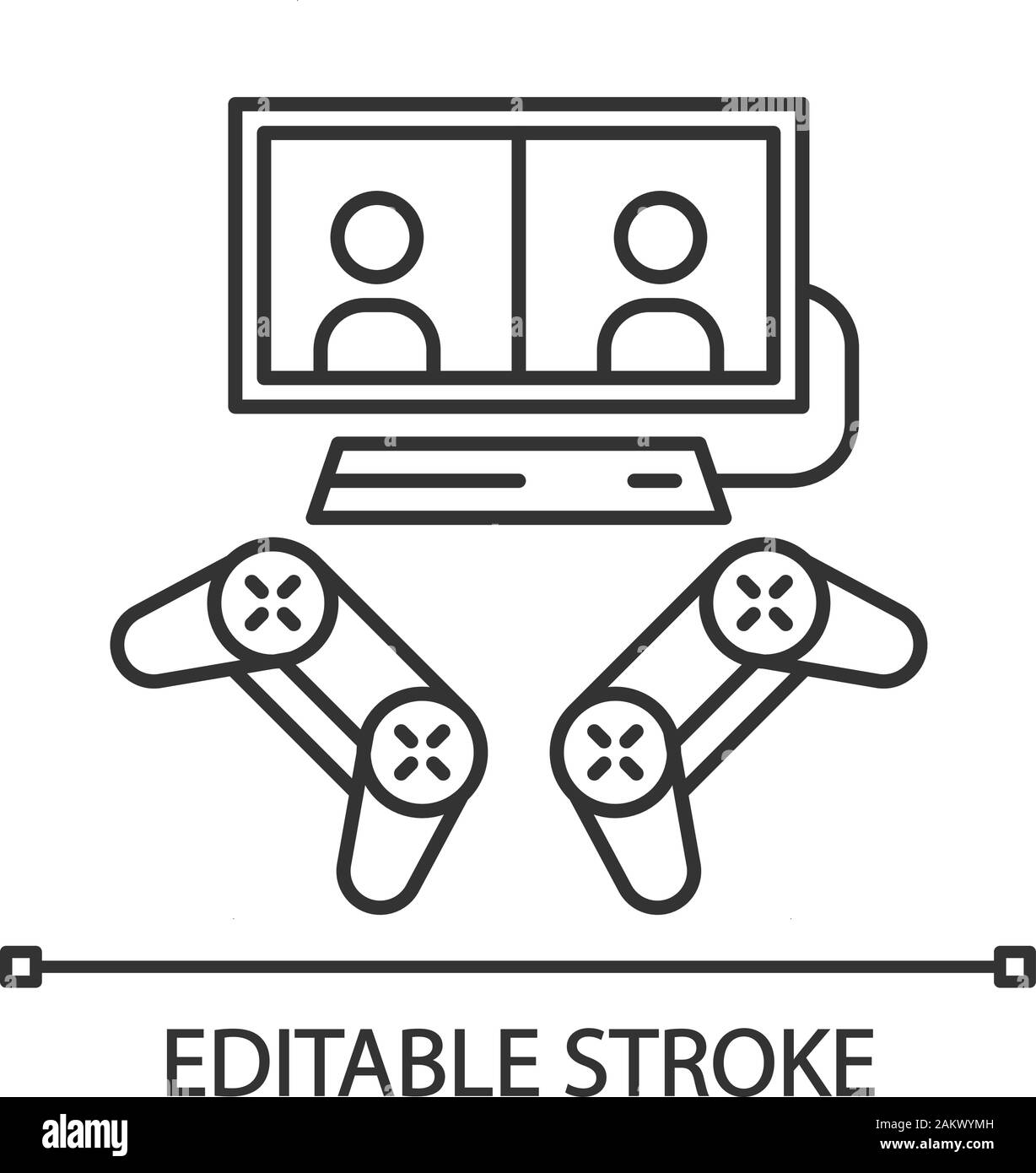 Video games linear icon. Esports. Competition for two gamers. Gaming ...