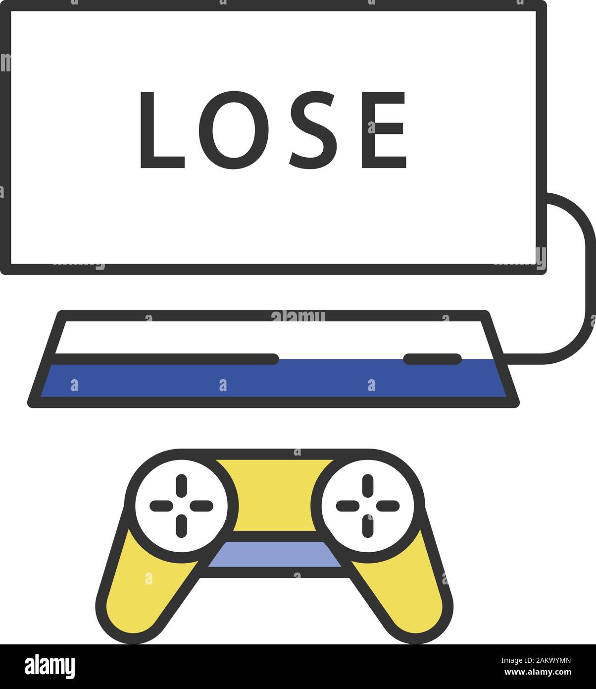 Losing game color icon. Game over. Esports gameplay. Gaming session end ...