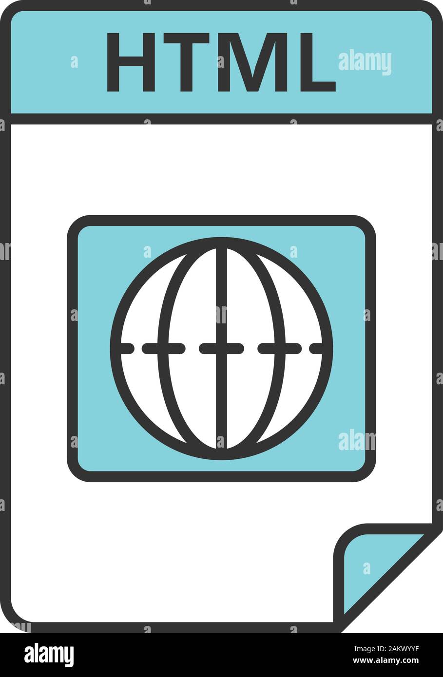 Html File Format Color Icon Hypertext Markup Language Saved Web Page File Isolated Vector