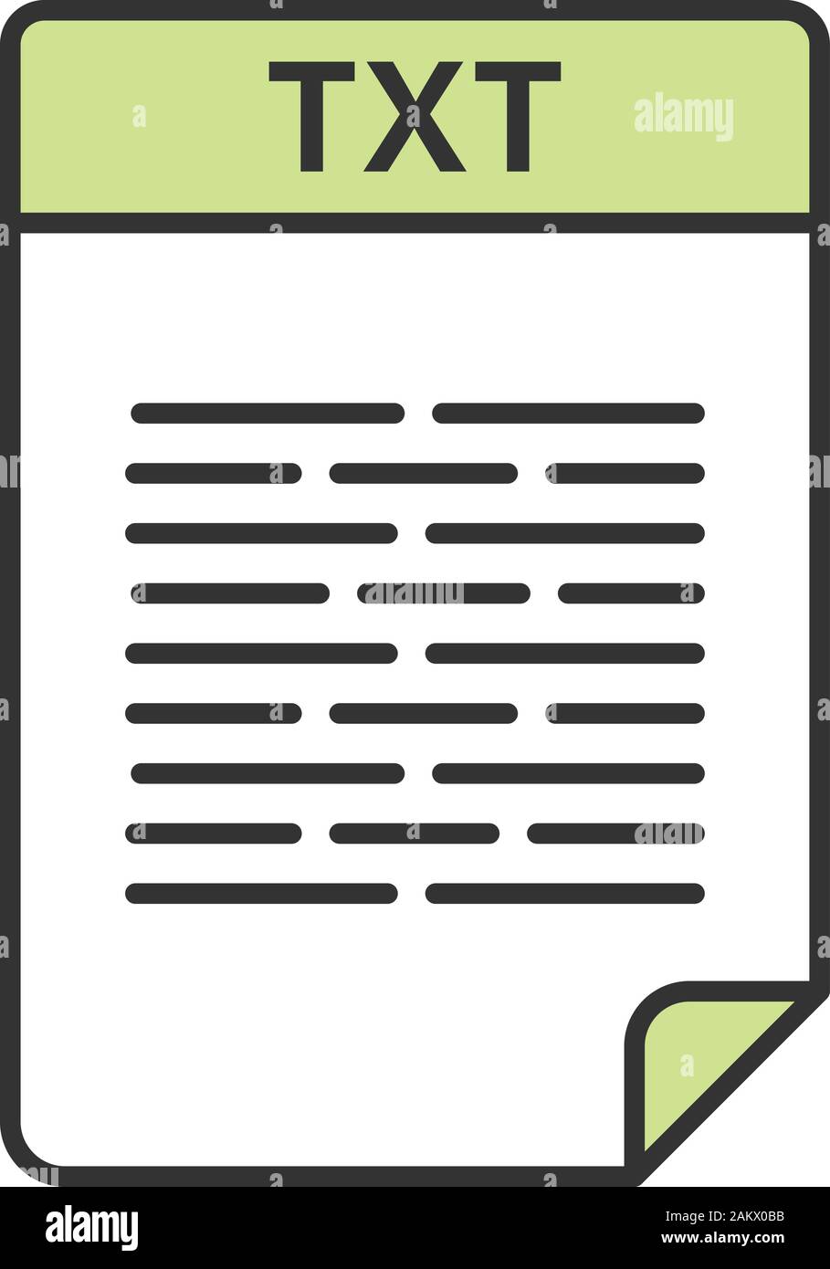 TXT file color icon. Text file format. Unformatted text document ...