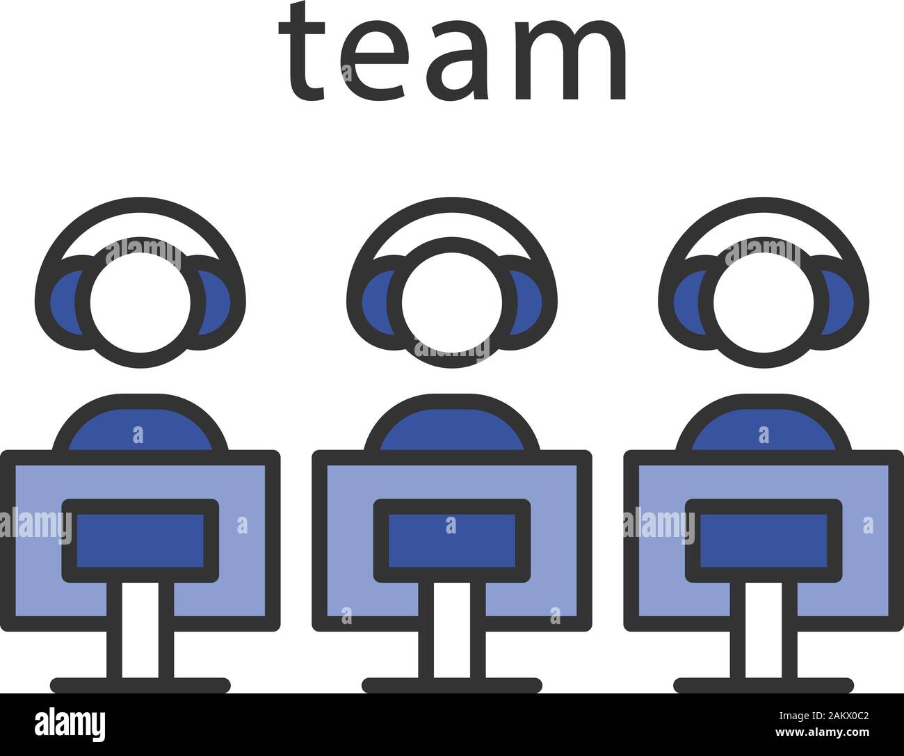 Esports team color icon. Gamers group. Teamwork. Command for ...