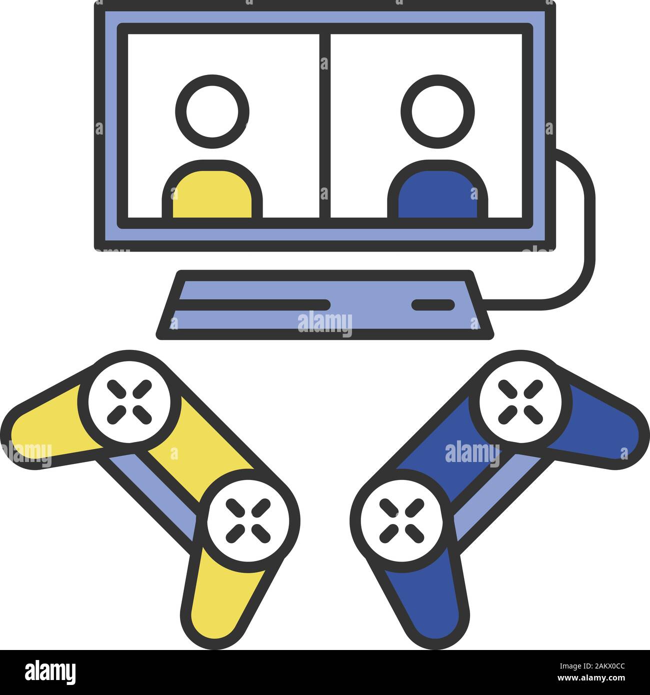Video games color icon. Esports. Competition for two gamers. Gaming ...