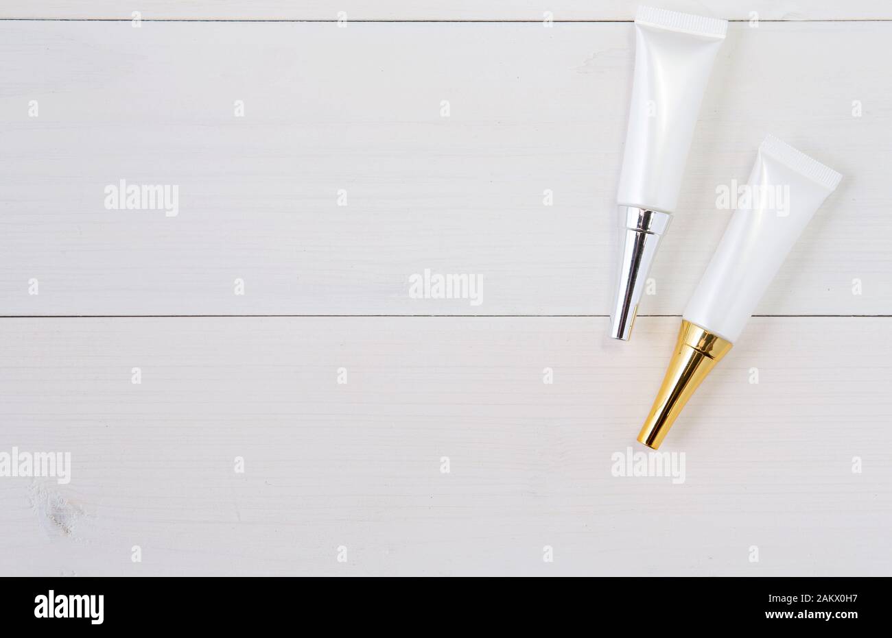 cosmetic and skin care product on white wood table, beauty with ...