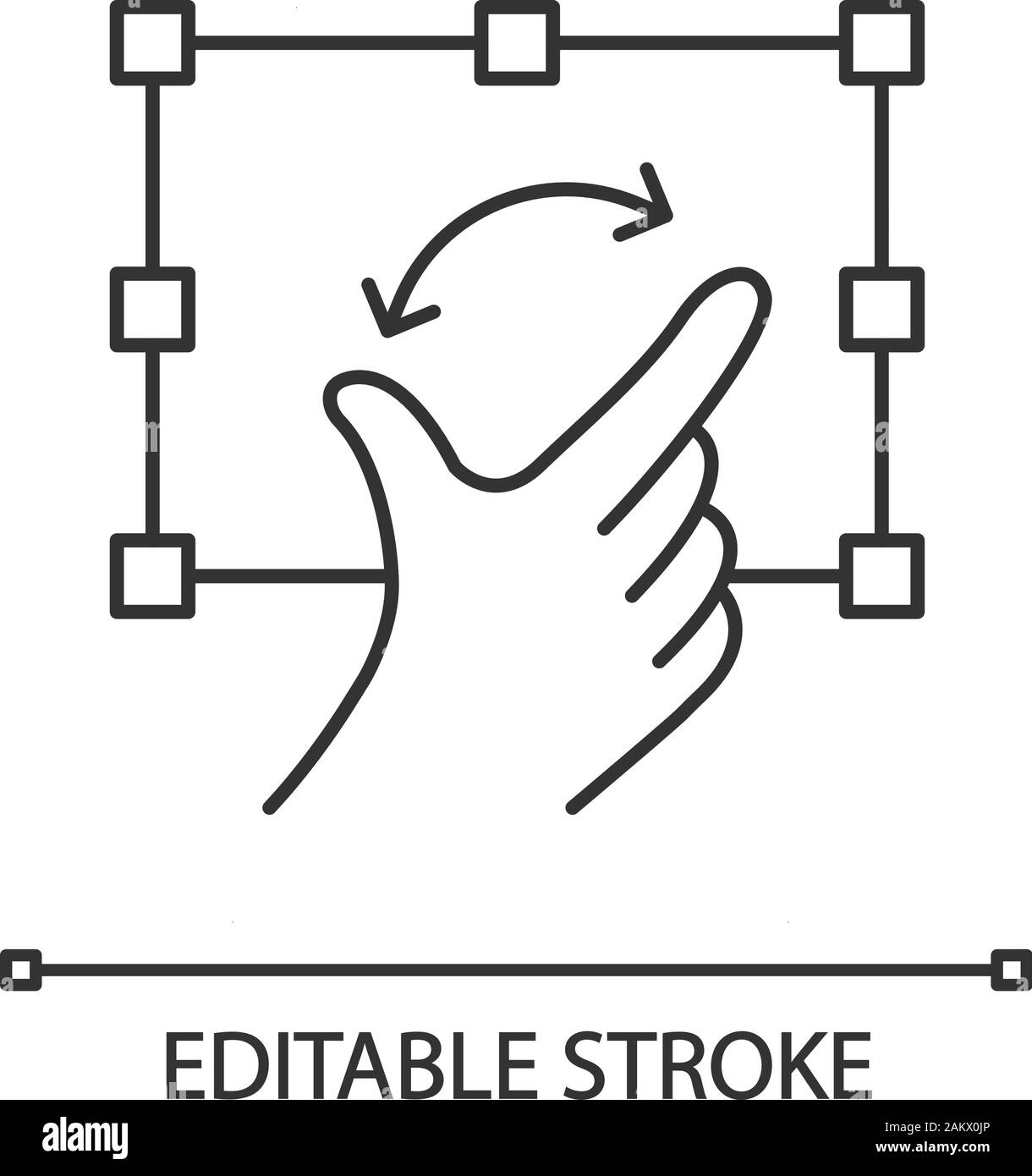 Touchscreen gesture linear icon. Copy, tap, drag gesturing. Human hand ...