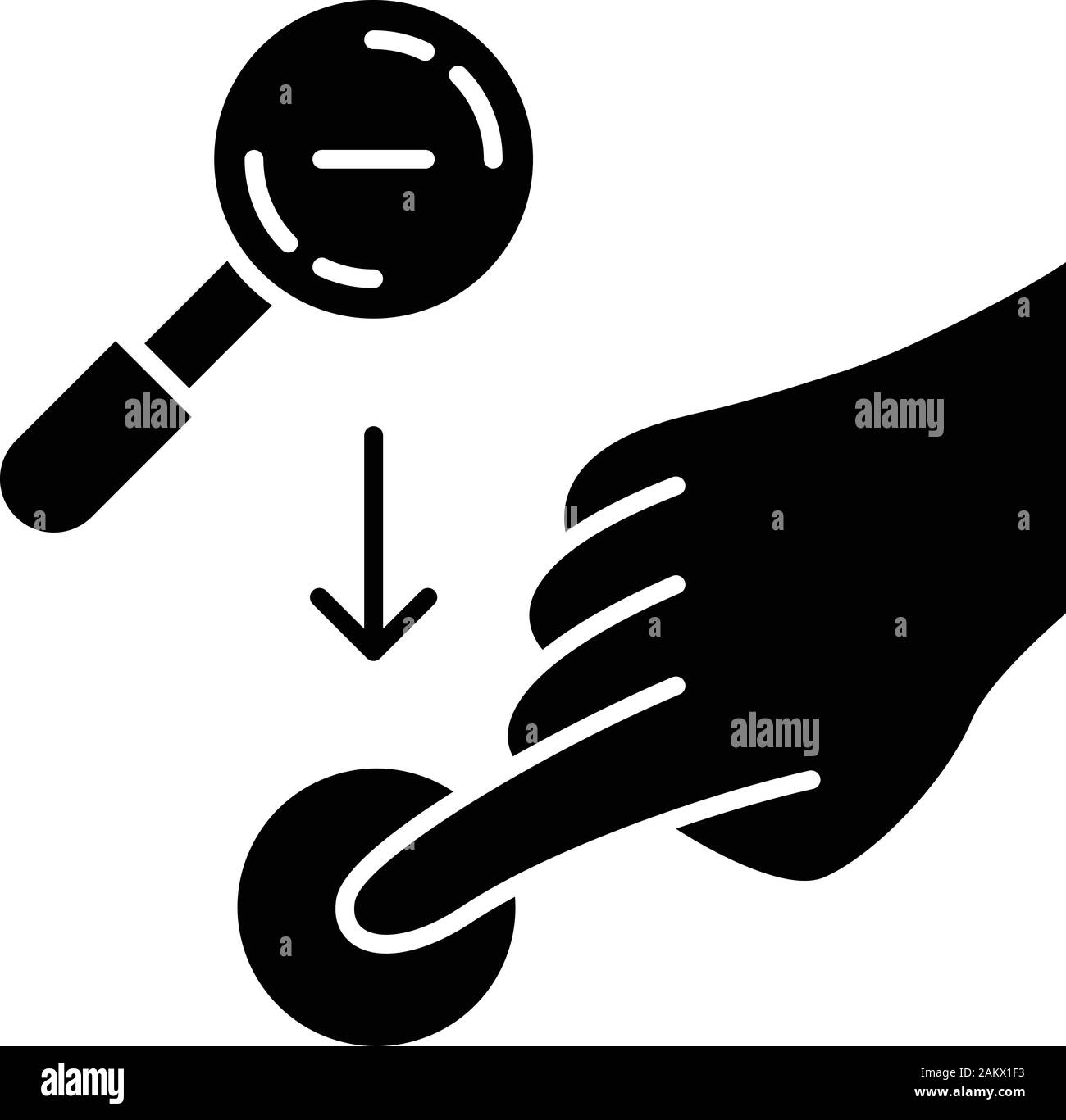 Zoom out vertical gesture glyph icon. Touchscreen gesturing. Human hand ...