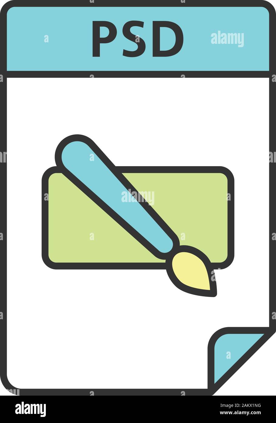 PSD file color icon. Layered image file format. Isolated vector ...