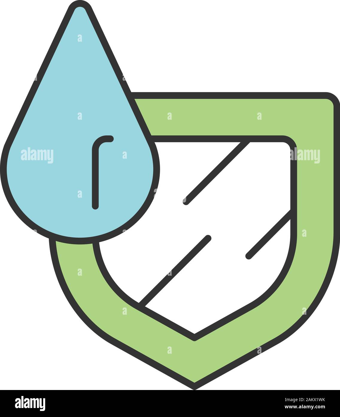 Waterproofing sign color icon. Water resistance. Hydrophobic, anti ...