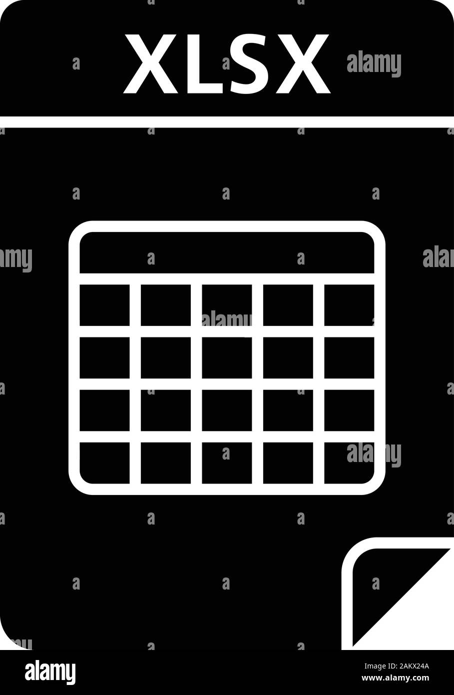 XLSX file glyph icon. Spreadsheet file format. Silhouette symbol ... XLSX file glyph icon. Spreadsheet file format. Silhouette symbol ...