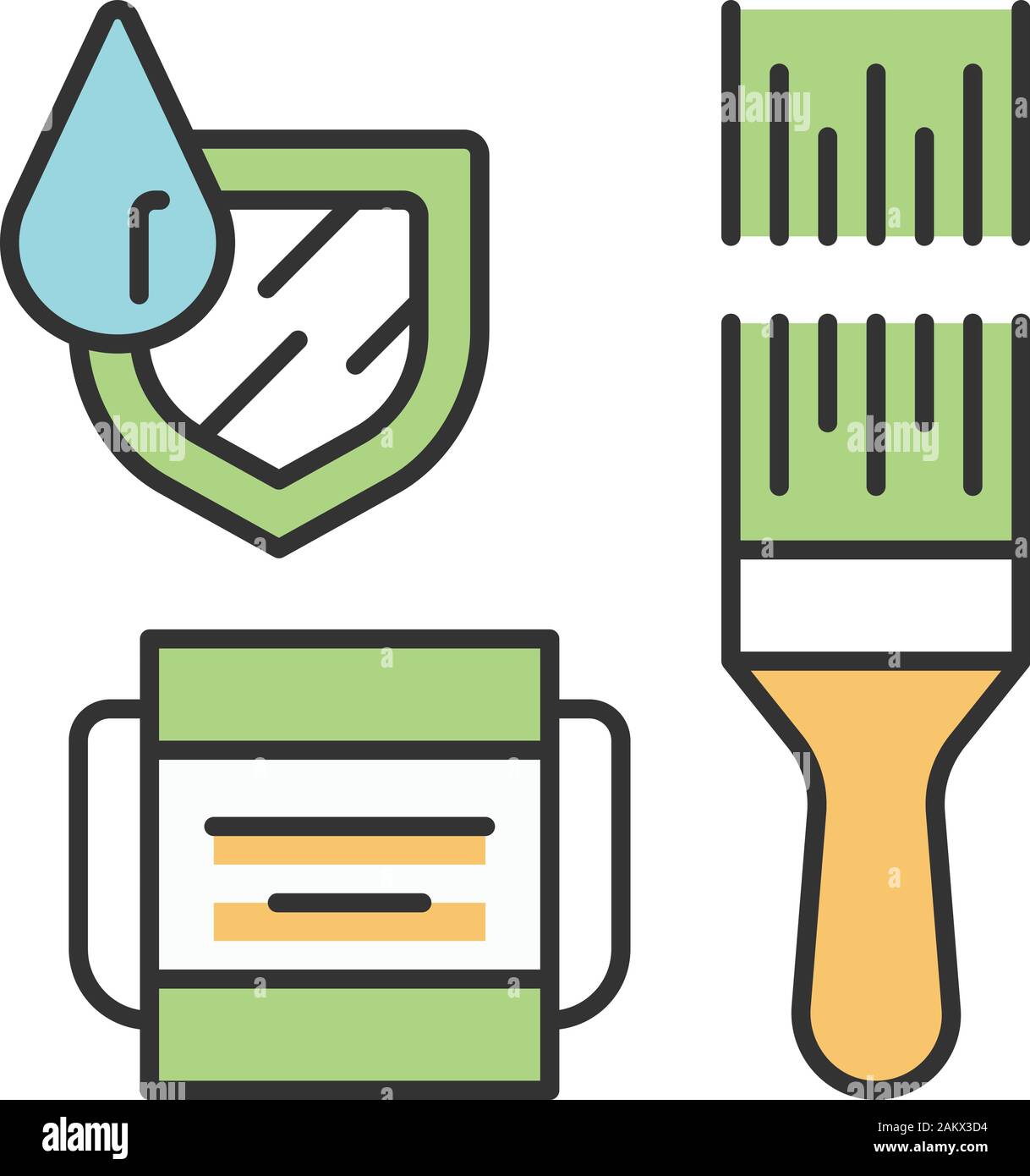 Waterproof paint color icon. Water resistant polymer coating ...