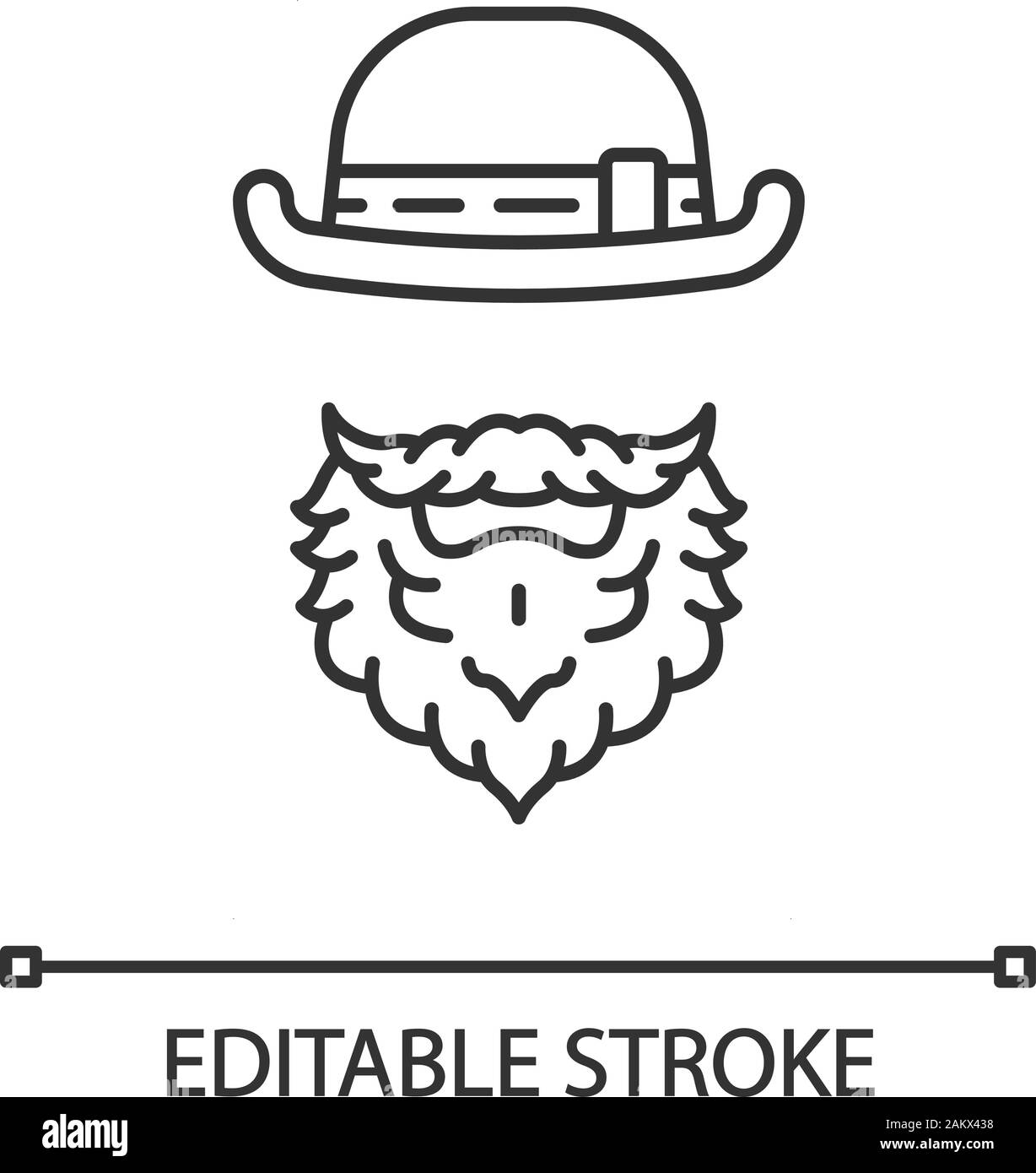 Leprechaun Linear Icon Thin Line Illustration Man With Bowler Hat And