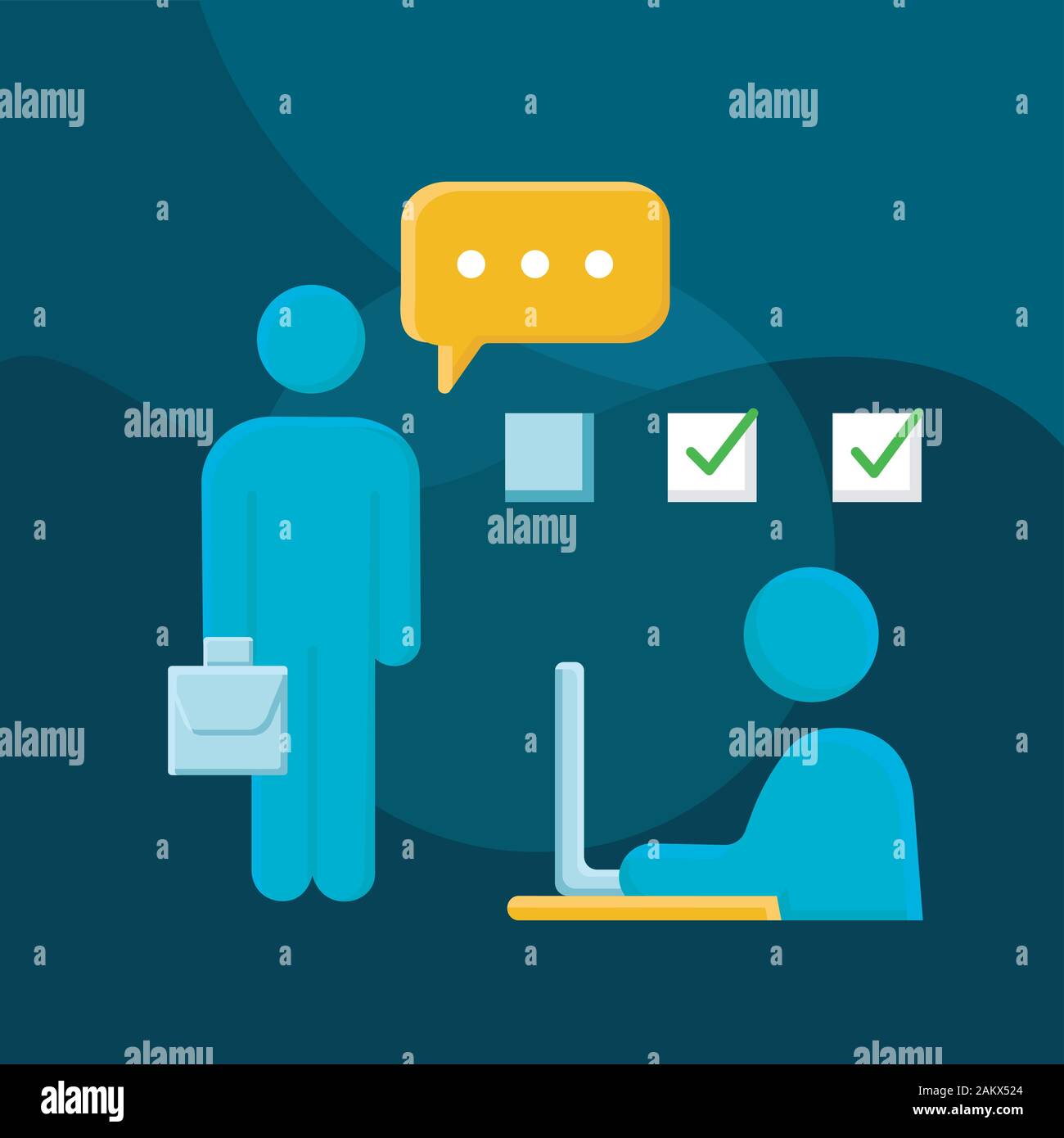 Job interviewing flat concept vector icon. HR management idea cartoon ...