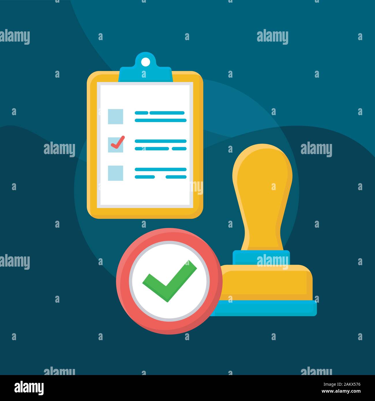 Validation, verification flat concept vector icon. Get approval idea ...