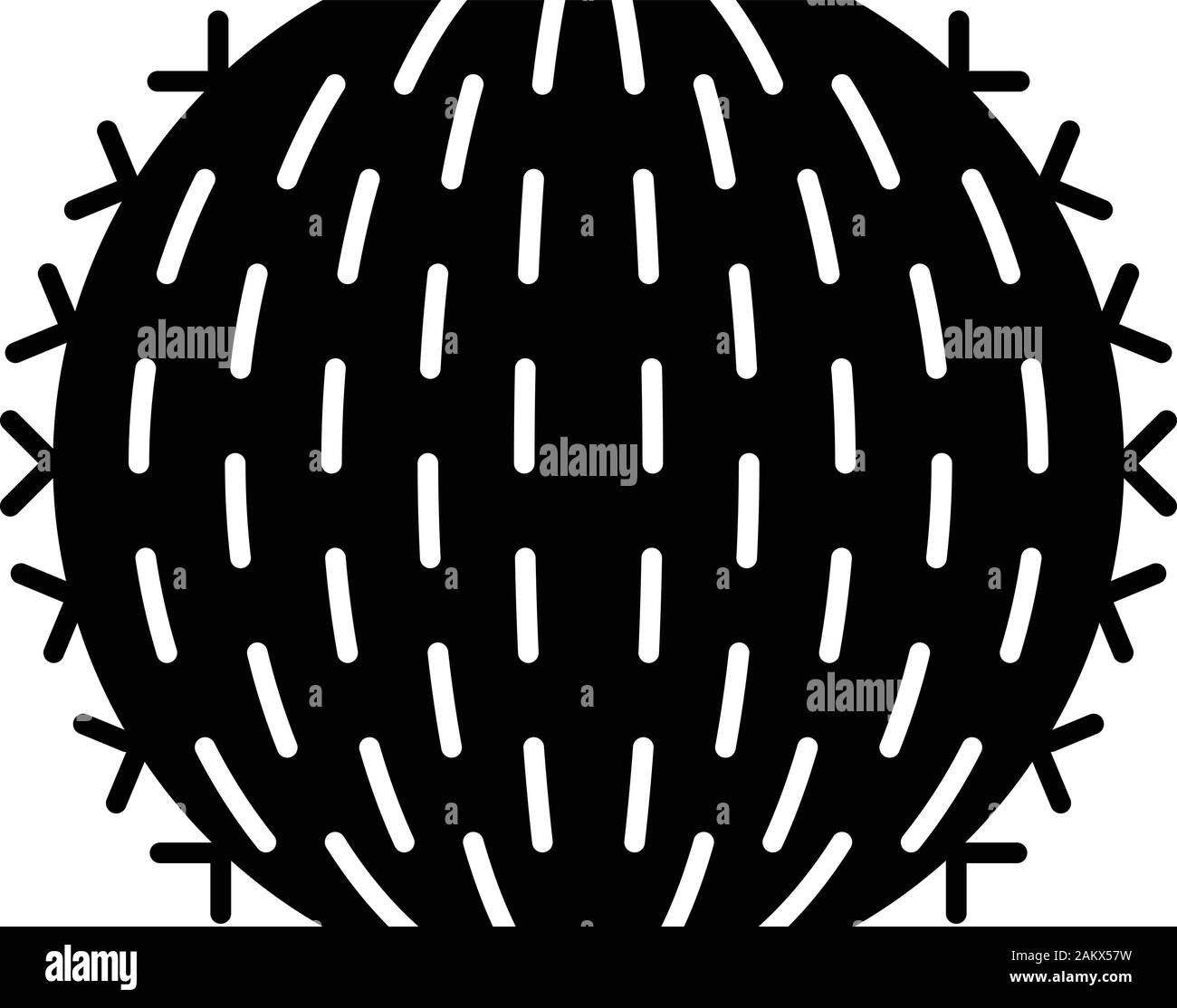 Barrel cactus glyph icon. Echinocactus and Ferocactus. Barrel-shaped ...