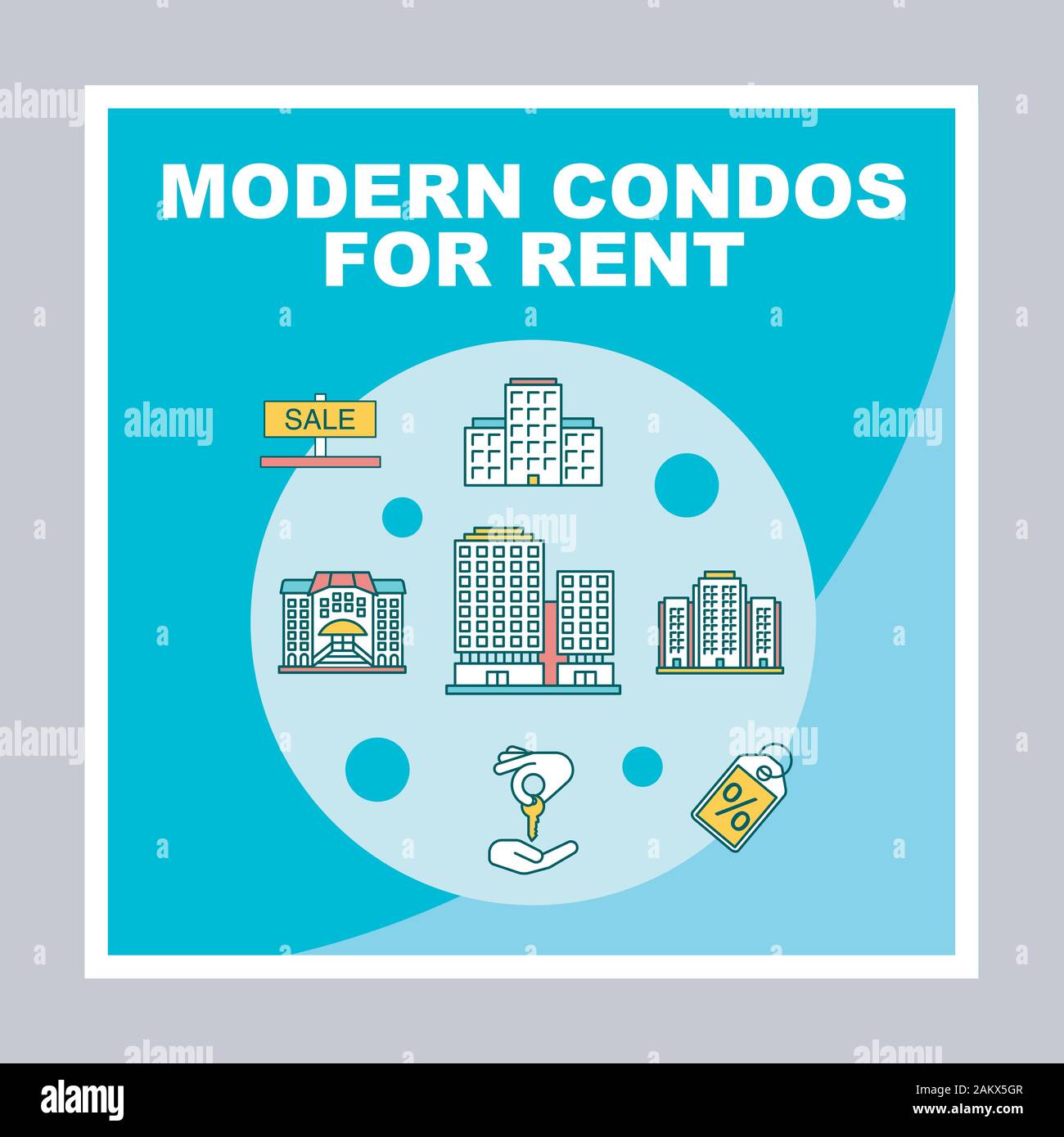 Modern condos for rent social media posts mockup. Realty. Advertising ...