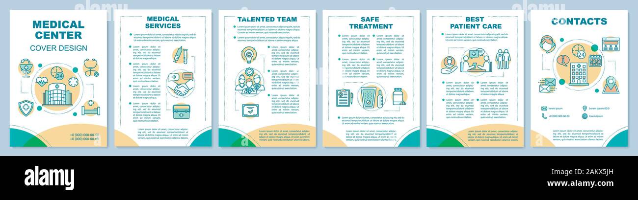 Medical center brochure template layout. Quality treatment, care. Flyer ...