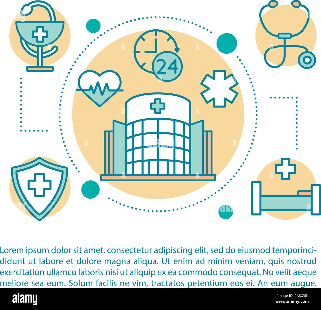 Medical center article page vector template. Ambulance station. Full ...