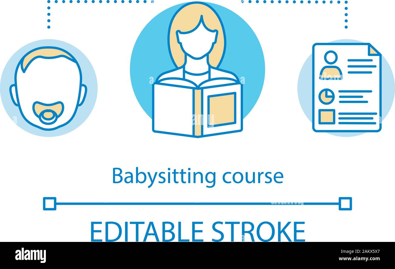 Babysitting course concept icon. Babysitter advanced training ...