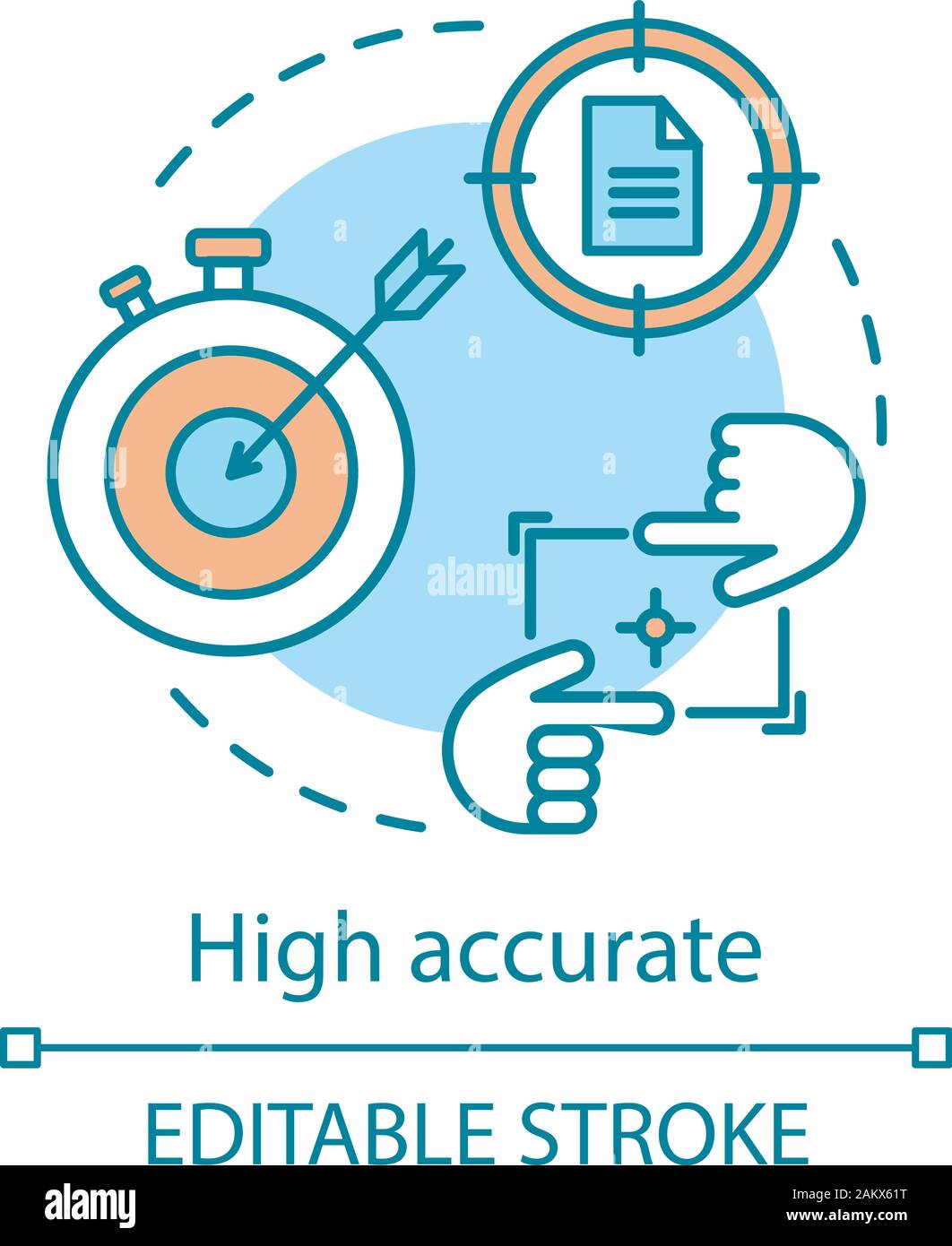 High accurate advantage concept icon. Business model. Target of ...