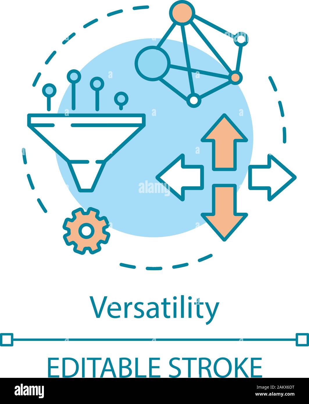 Versatility advantage concept icon. Big data. IOT. Network. Funnel ...