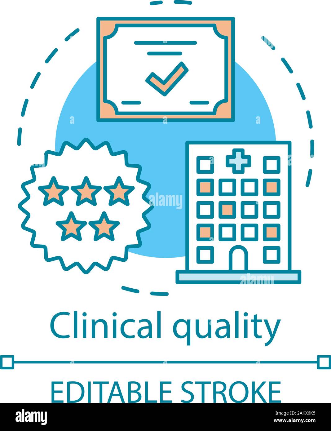 Clinical quality concept icon. Medical institutions rating. Сertificate ...