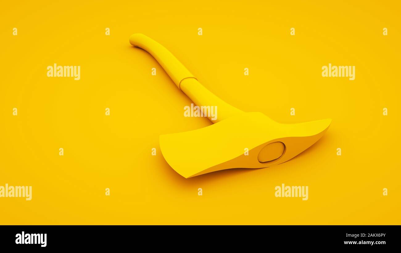 Axe on yellow background. Minimal idea concept, 3d illustration Stock ...