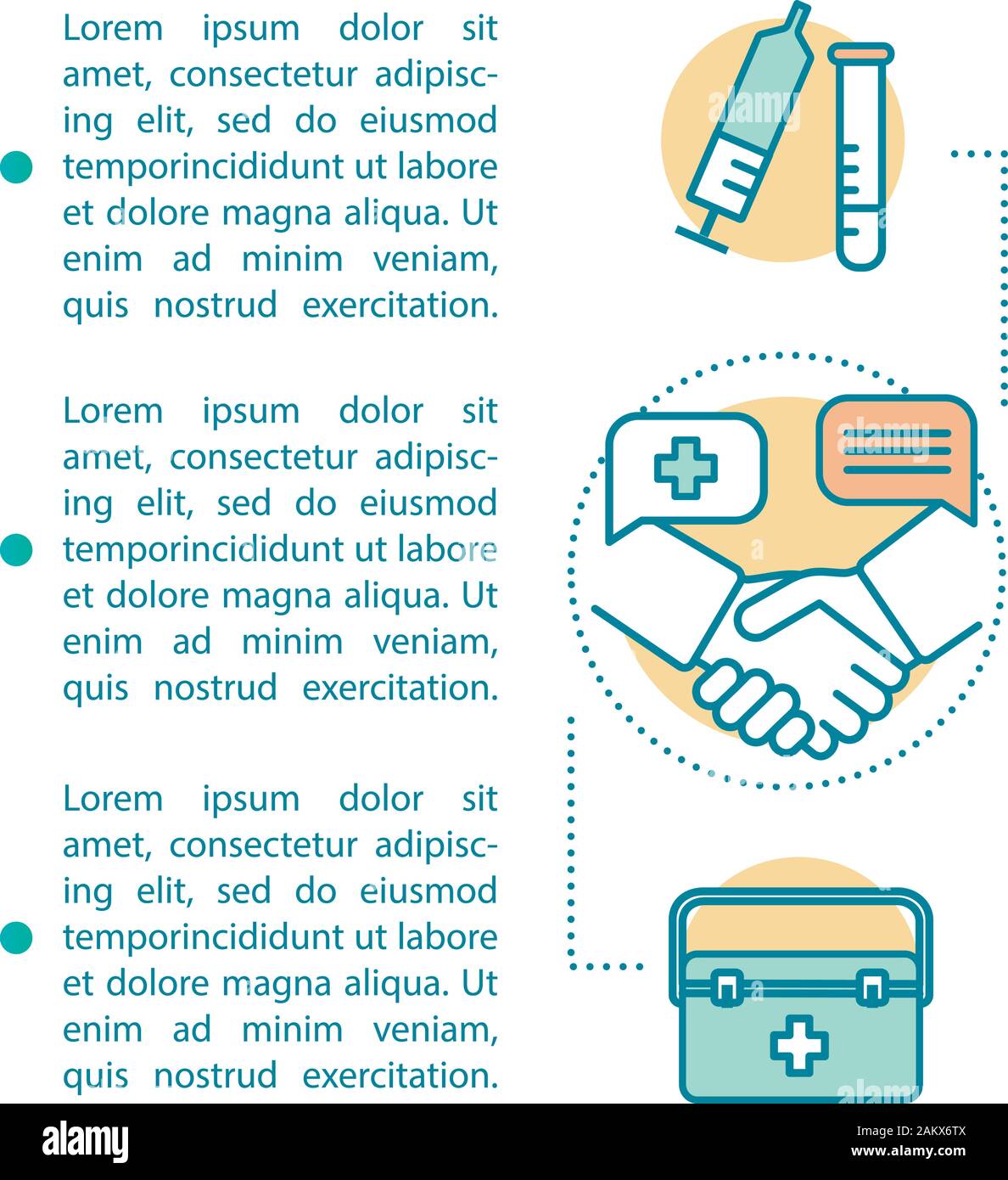 Medical service article page vector template. Diagnosis and treatment ...
