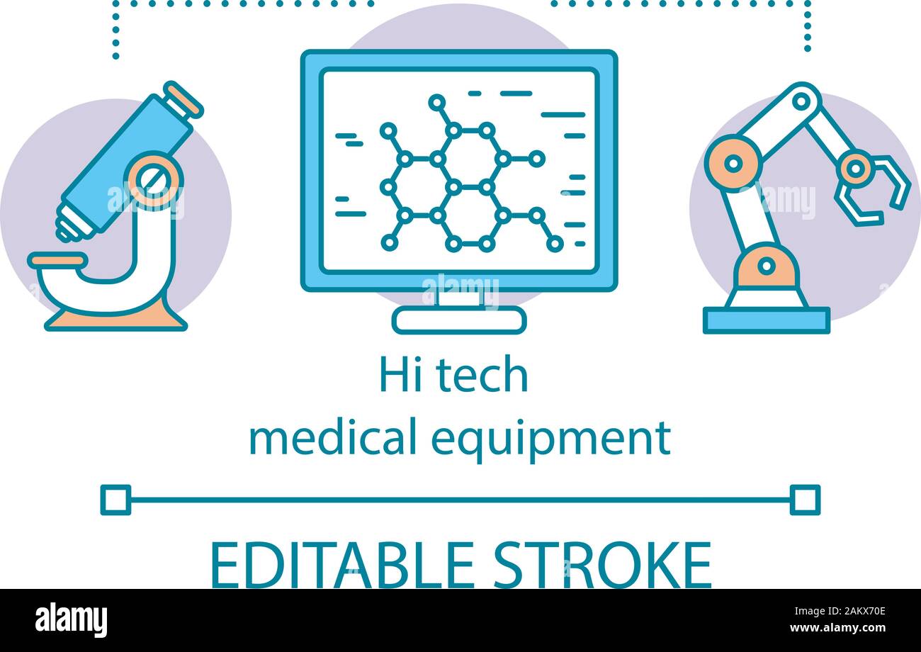 Hi tech medical equipment concept icon. Nanotechnology and robotization ...