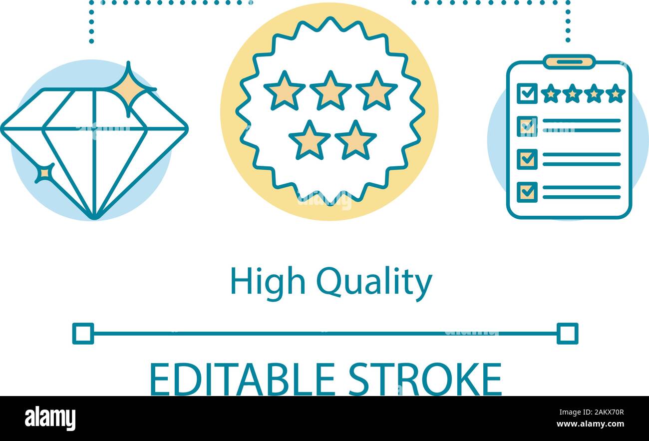 High quality concept icon. Five star rating, blue diamond. High ranking ...