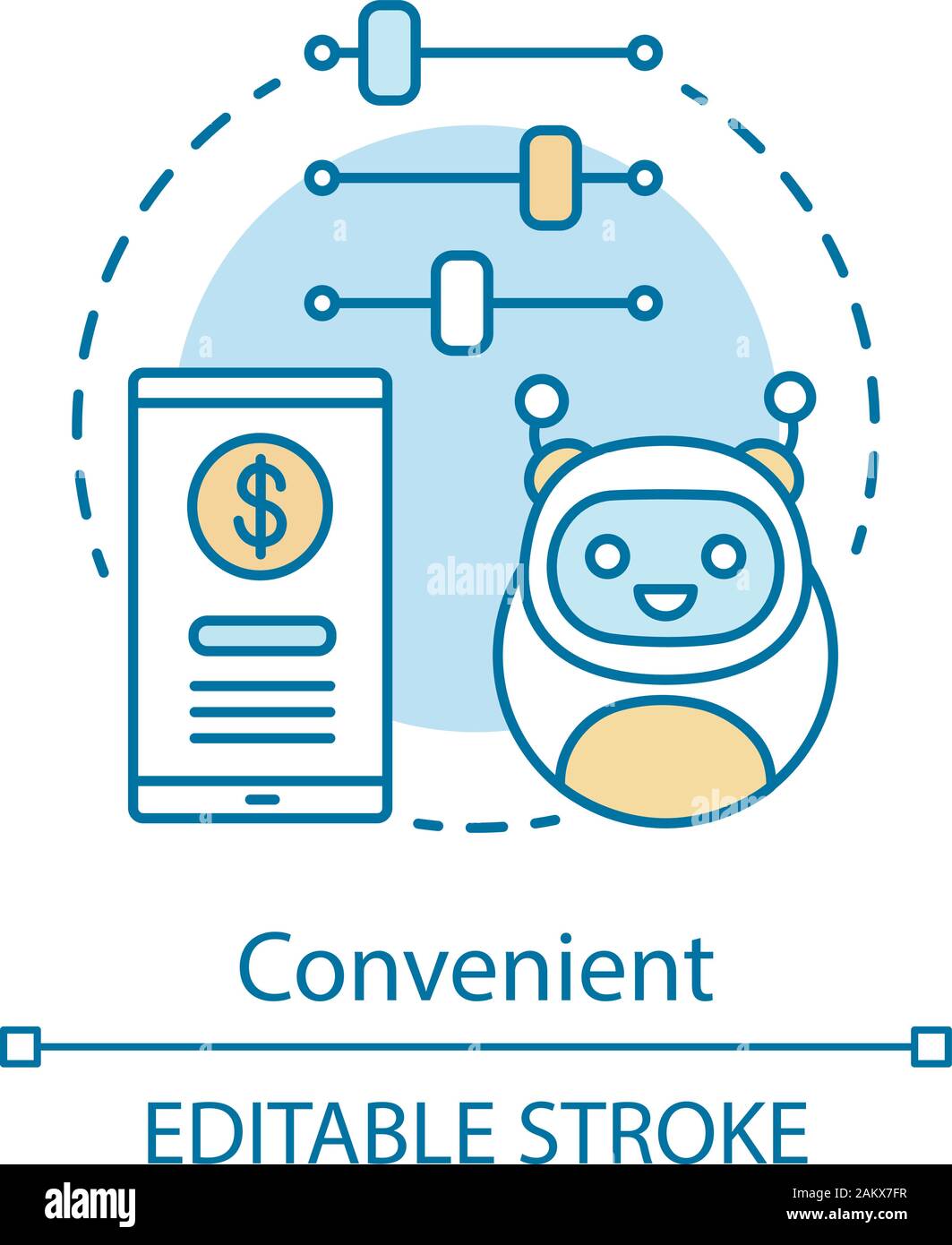 Convenient advantage concept icon. Chatbot. Mobile banking app. E ...