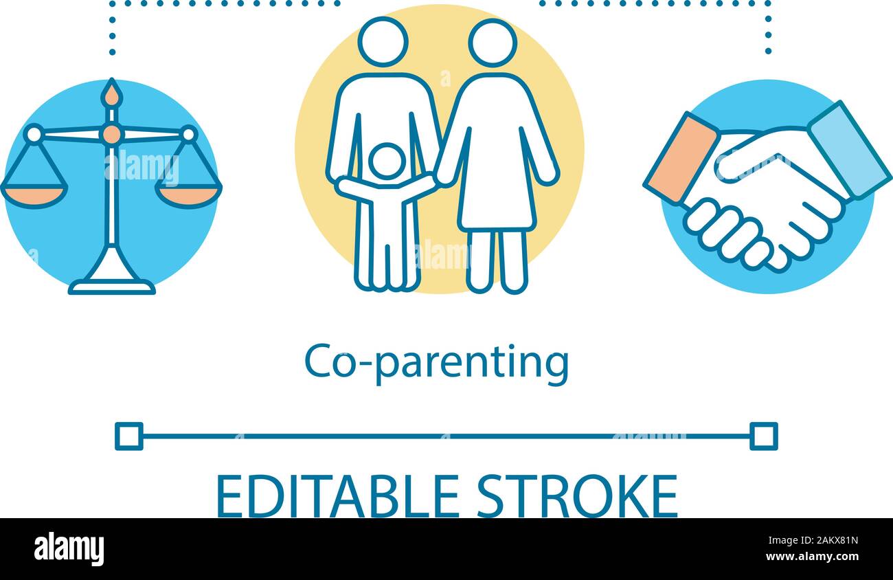 Co-parenting concept icon. Separation agreement idea thin line ...