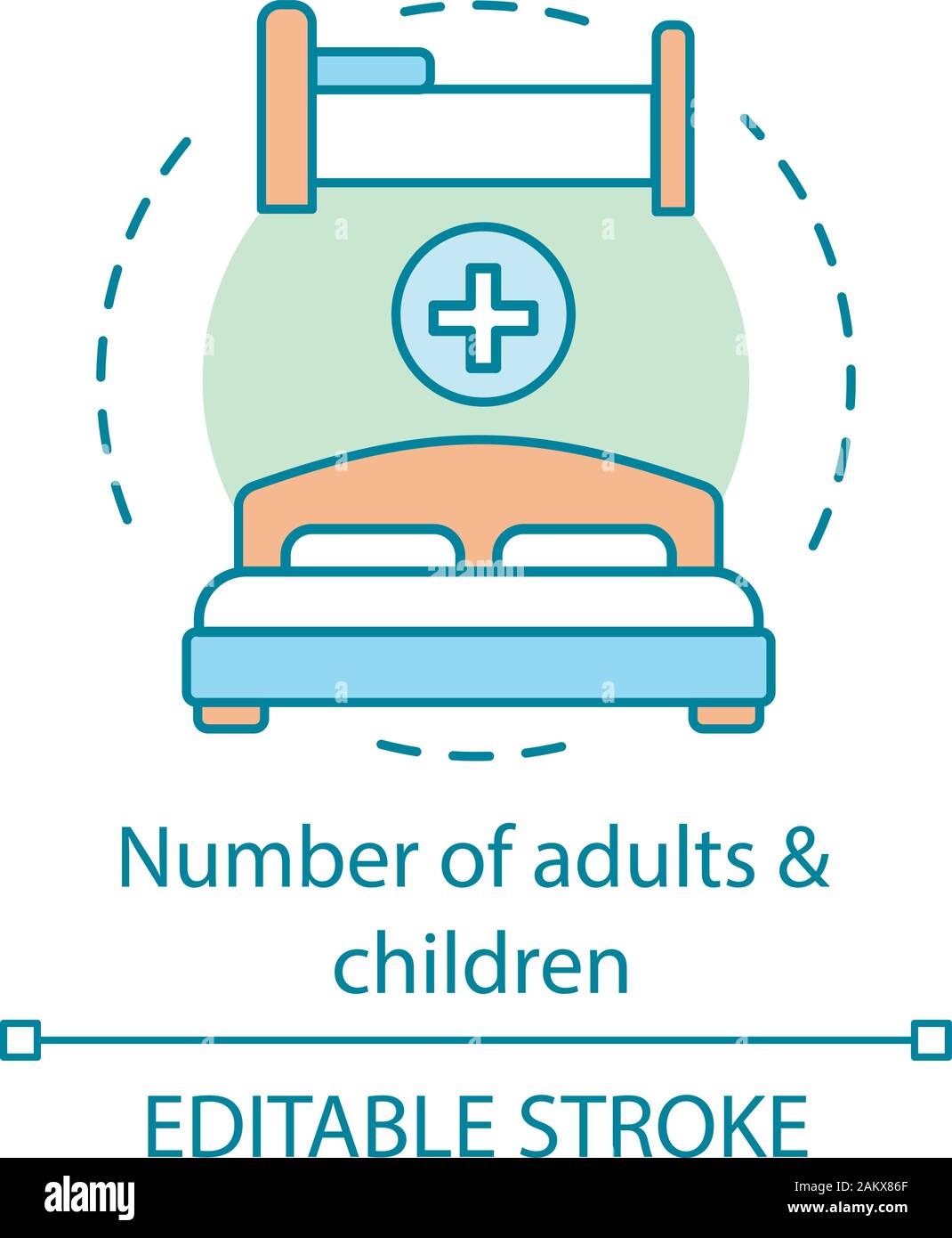 Number of guests concept icon. Trip planning. Room type. Accommodation ...