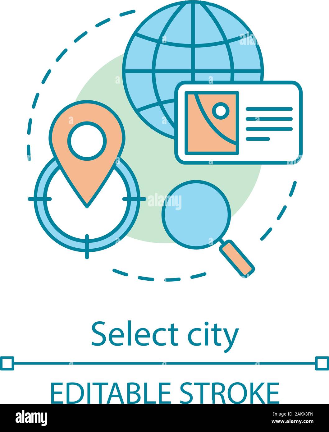 Select city concept icon. Vacation scheduling. Self-planned journey ...
