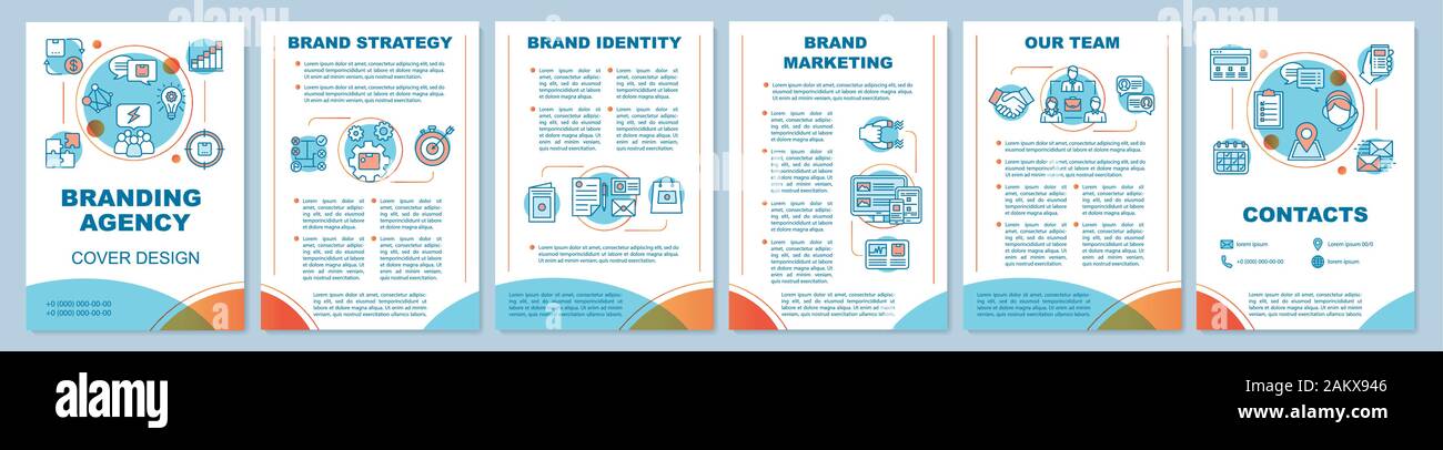 Branding agency brochure template layout. Brand strategy, marketing. Flyer, booklet, leaflet ...