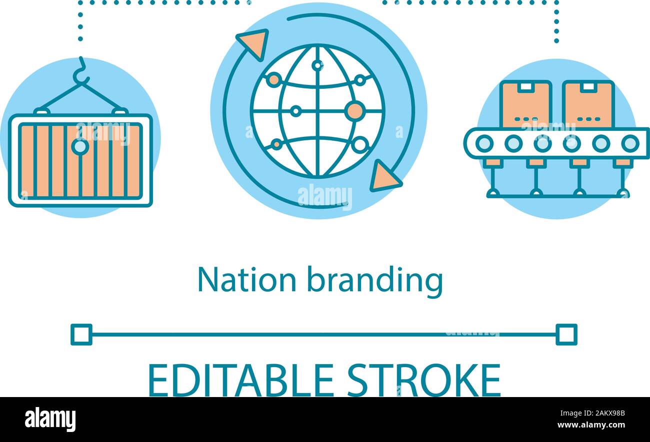 Nation branding concept icon. International business. Place branding ...