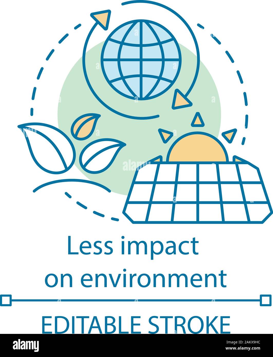 Less impact on environment concept icon. Ecology global care ...