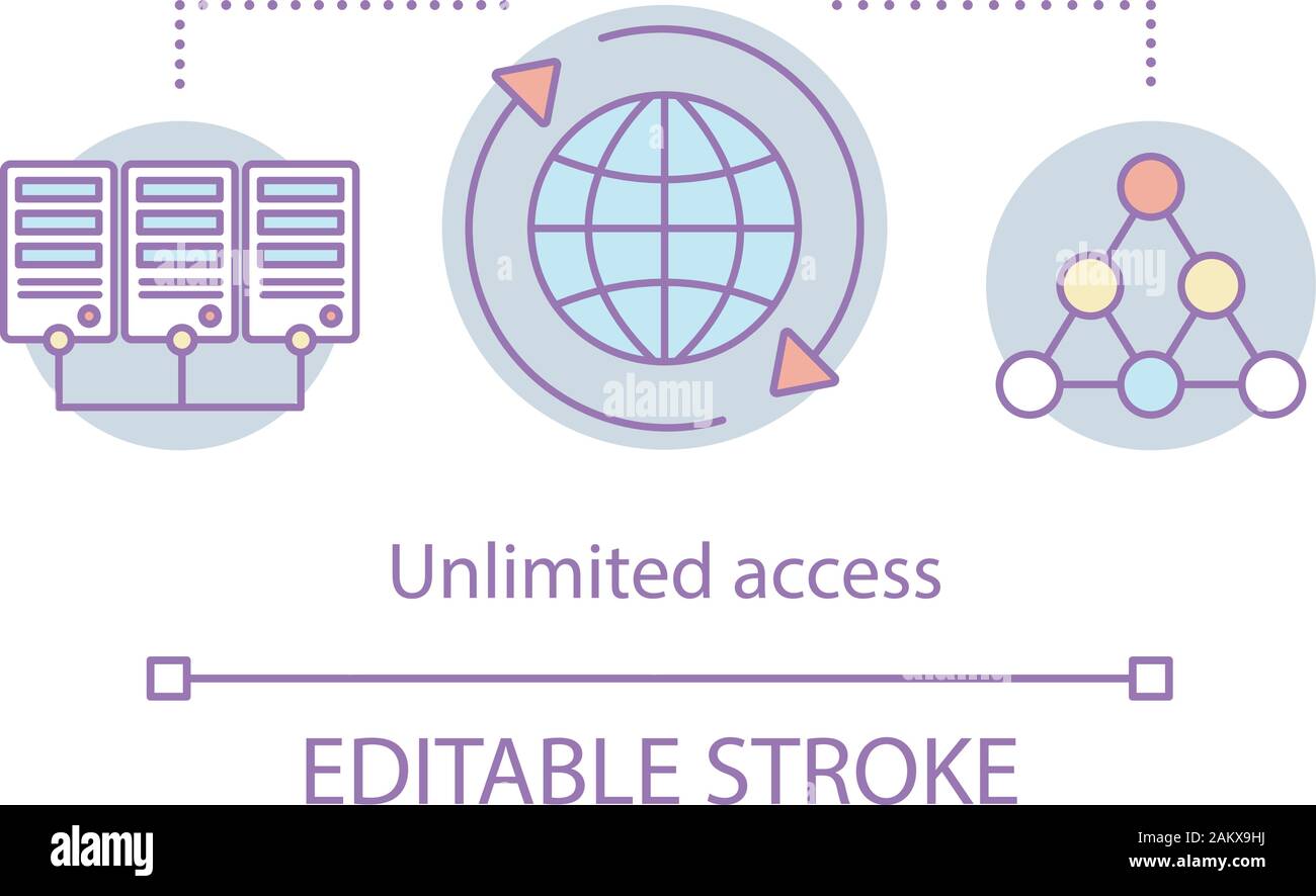Unlimited access advantage concept icon. Cloud storage. Database ...