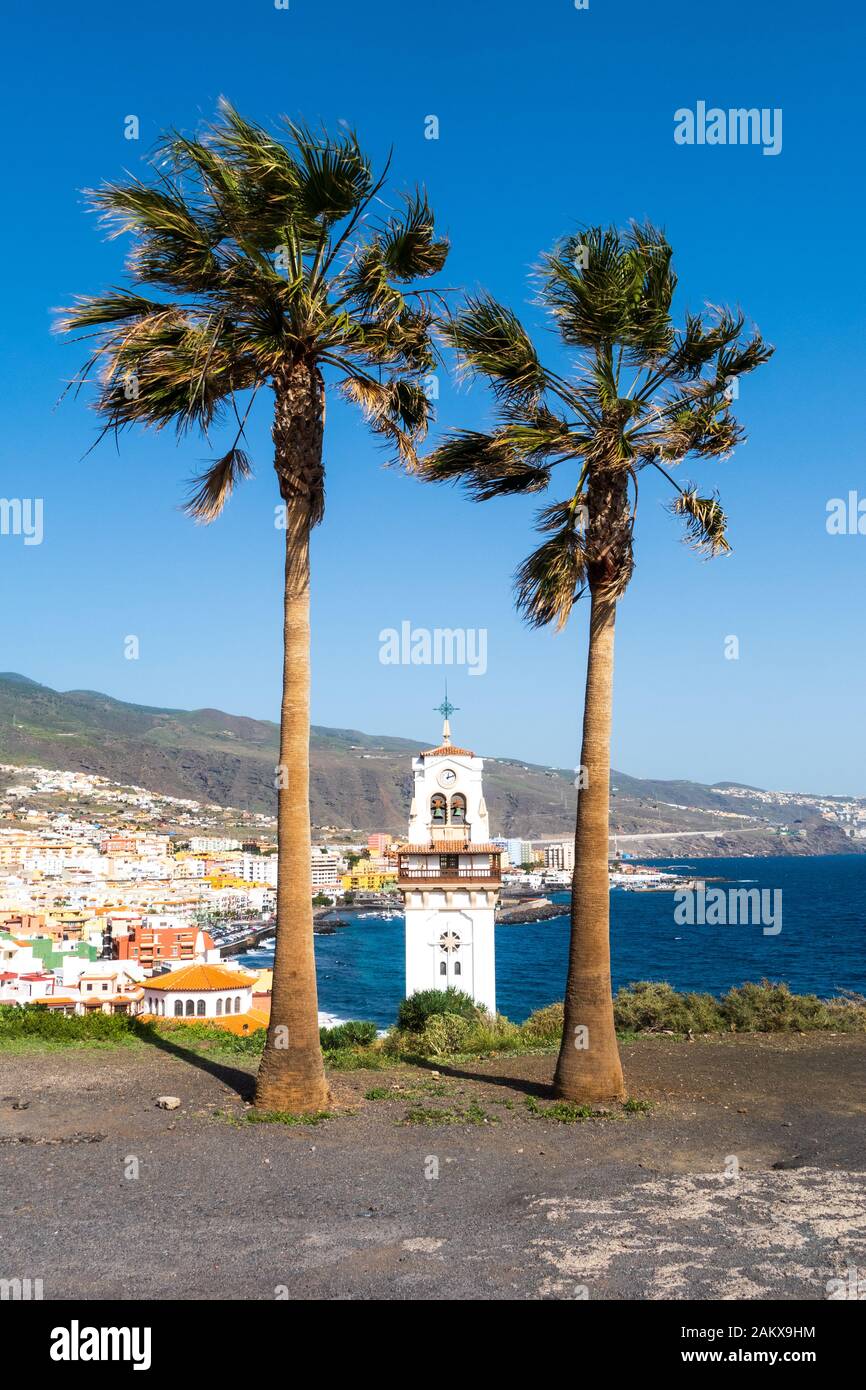 Beautiful view on Bell tower of Basilica de Nuestra Senora de ...