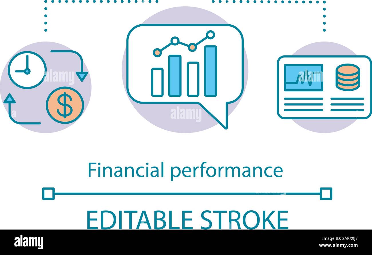 Financial performance concept icon. Corporate business accountability ...