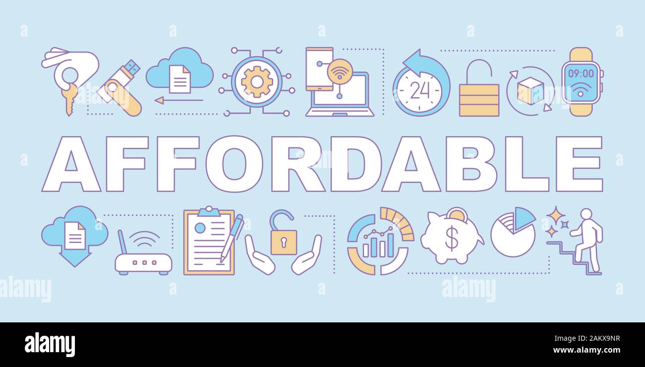 Affordable word concepts banner. Business tools. Advantages of digital ...