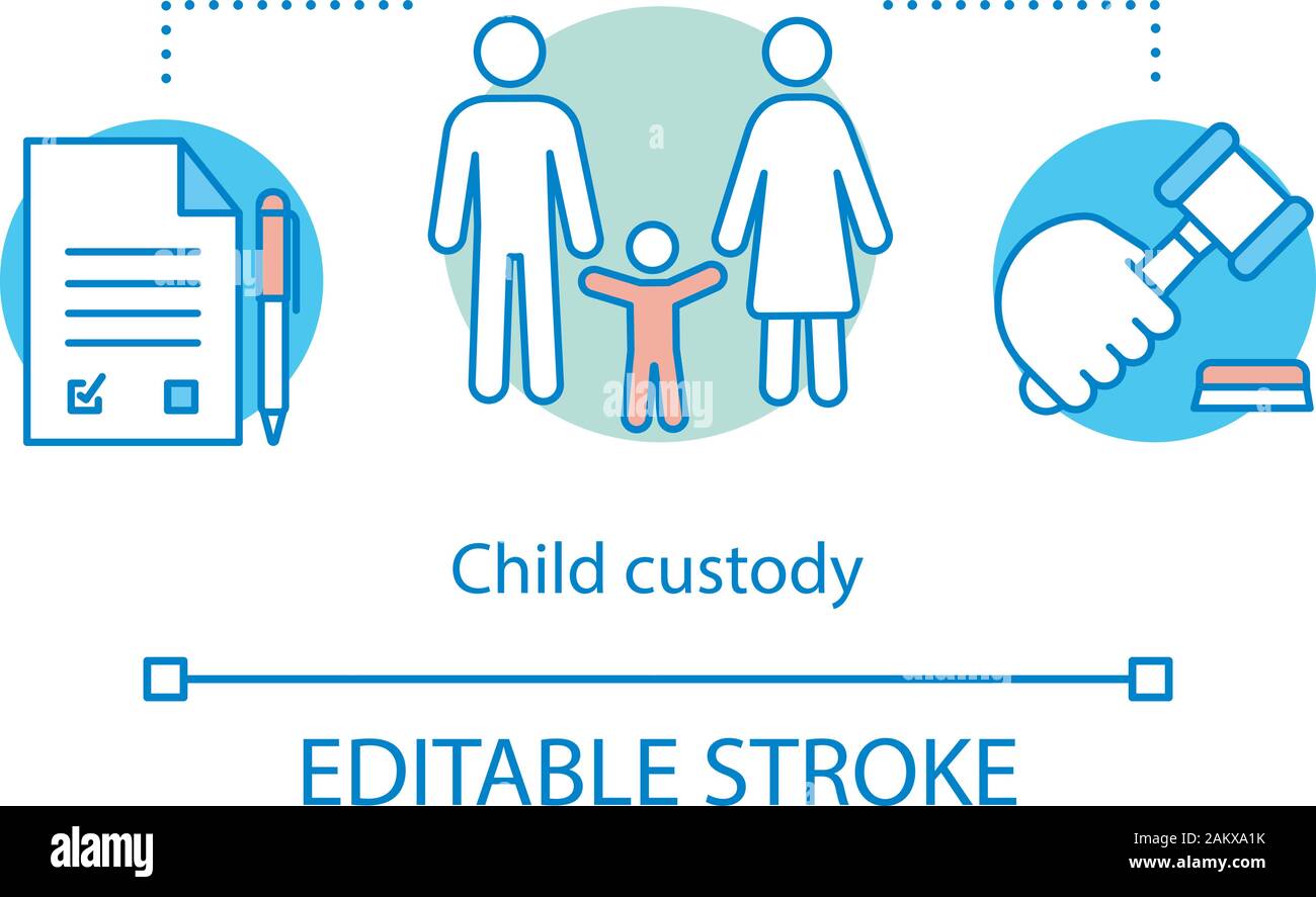 Child custody concept icon. Separation agreement idea thin line ...